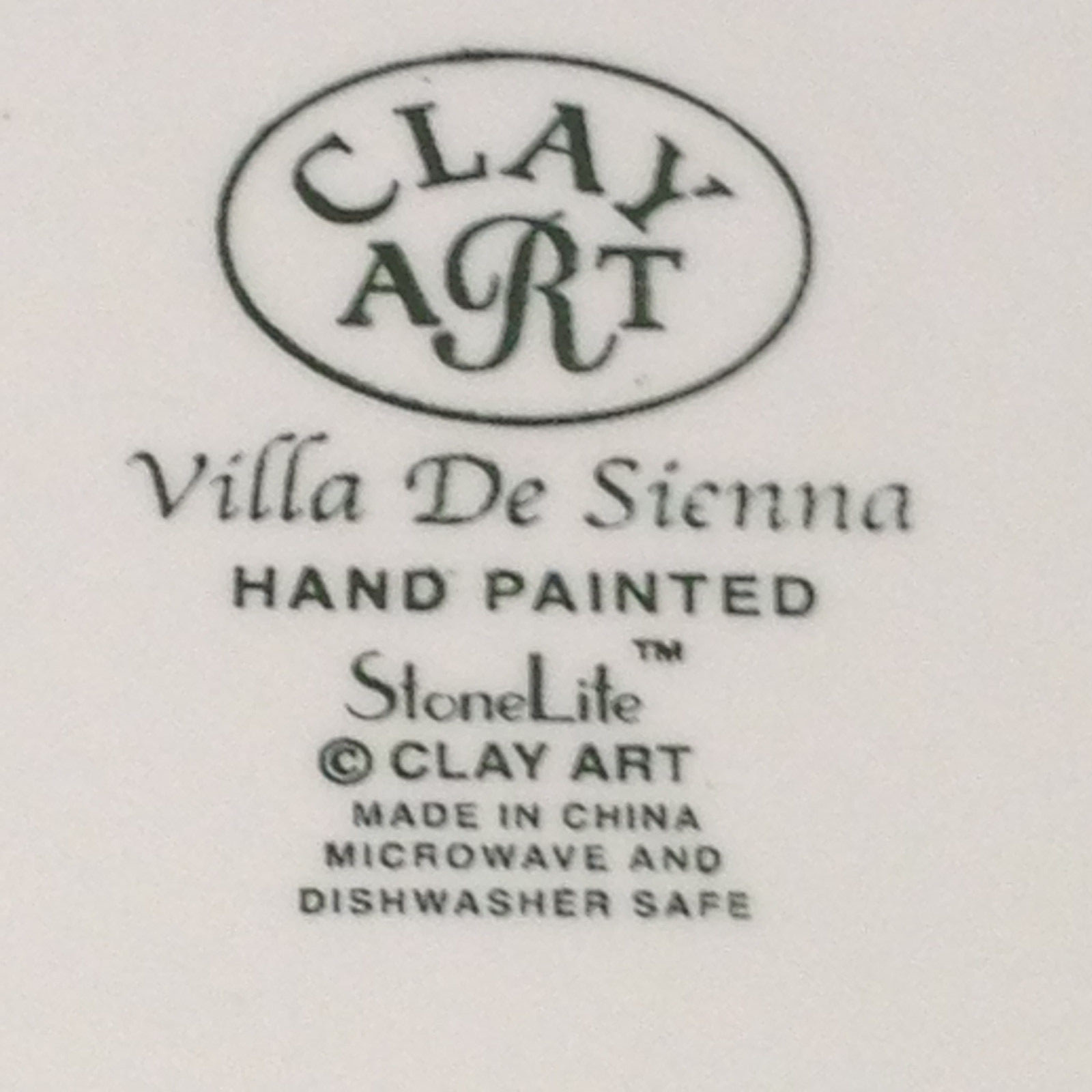 CLAY ART STONELITE VILLA DE SIENNA HAND PAINTED DINNER PLATE 11" PEBBLE ...