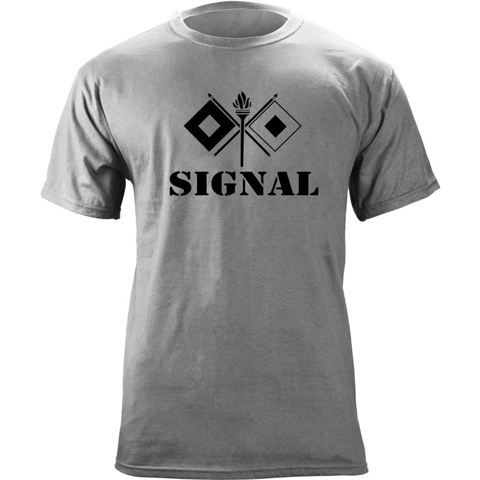 US Army Signal Branch Insignia Crossed Signal Flags Veteran Graphic T ...