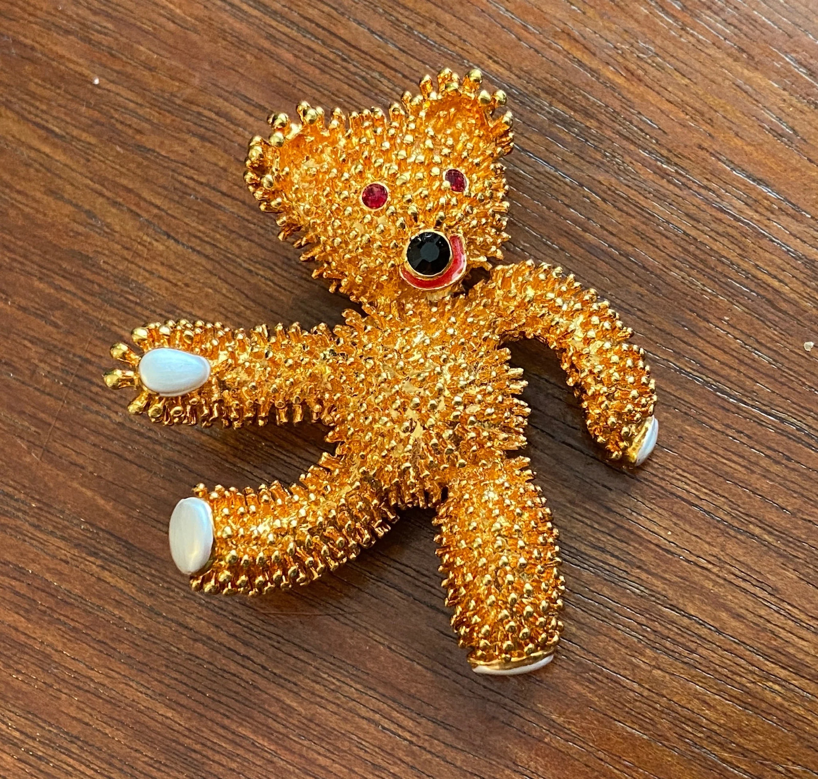 JBK Jacqueline Kennedy Signed Teddy Bear Brooch Pin G… - Gem