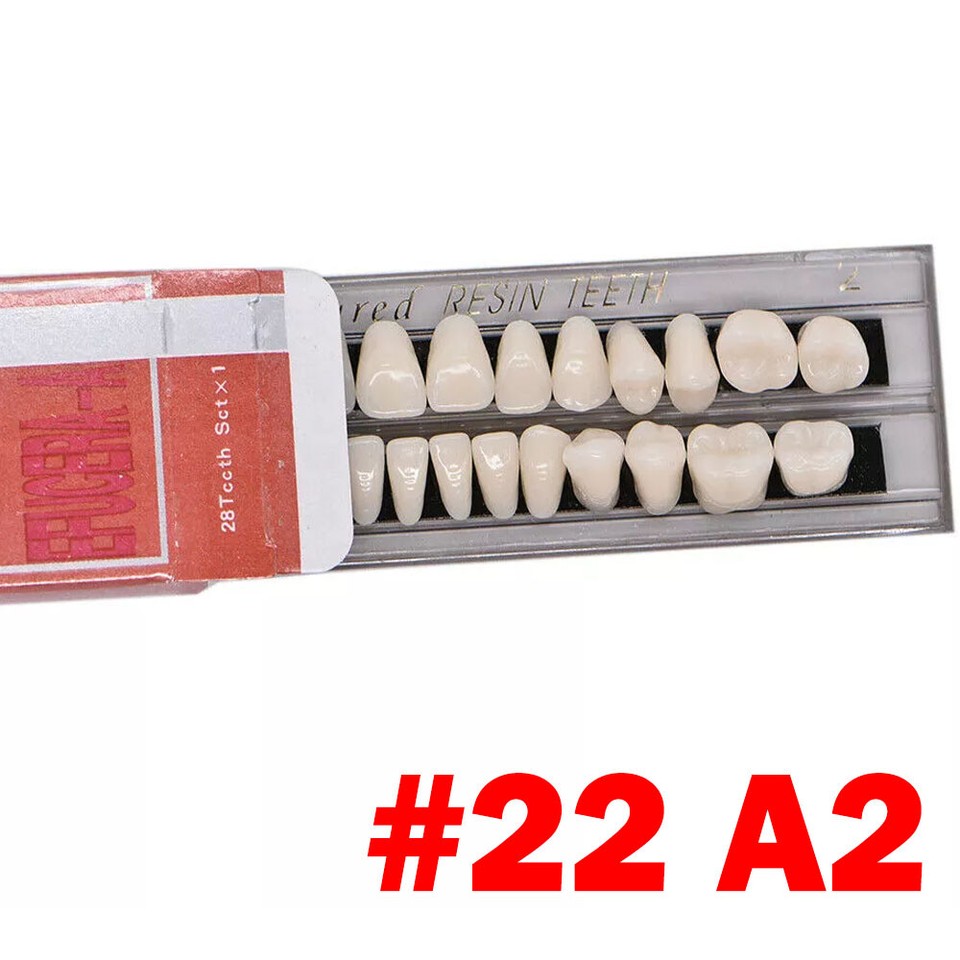 5 Sets Dental Acrylic Resin Denture A2 A3 Shade False Teeth Full Set ...