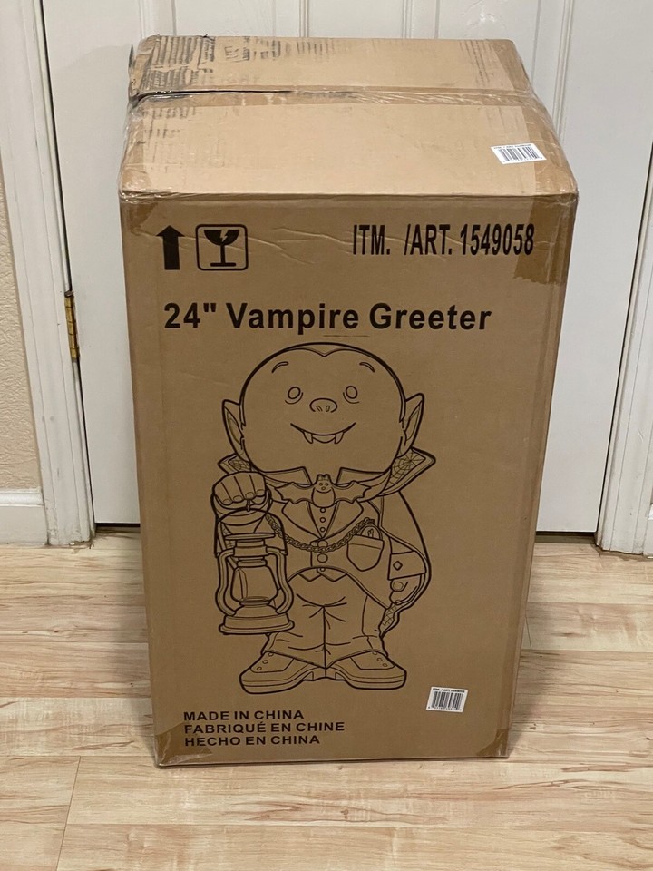 Brand New 24" Halloween Vampire Door Porch Greeter with LED Lantern ...