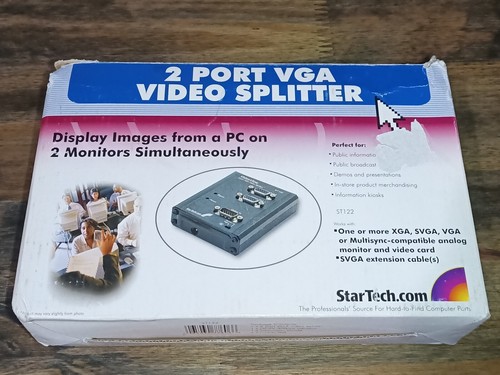 ST122 STARTECH 2 Port VGA Video Splitter With Charger And Book. USED ...