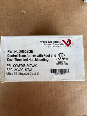 Veris X050BGB Control Transformer 50VA Primary 208-240V Secondary 24VAC ...