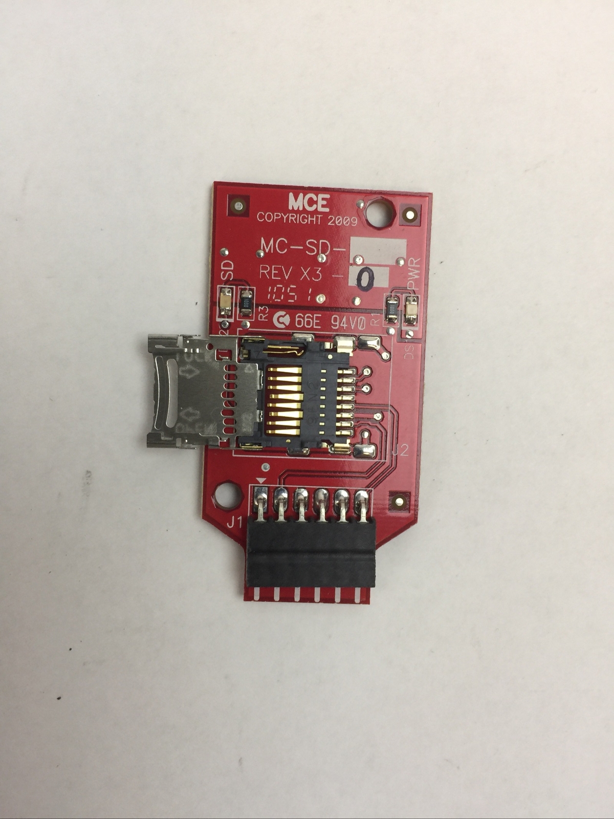 MCE MC-SD REV X3 CARD PLUGS INTO J15 ON TH HC-CHP BOARD CONTROLLER ...