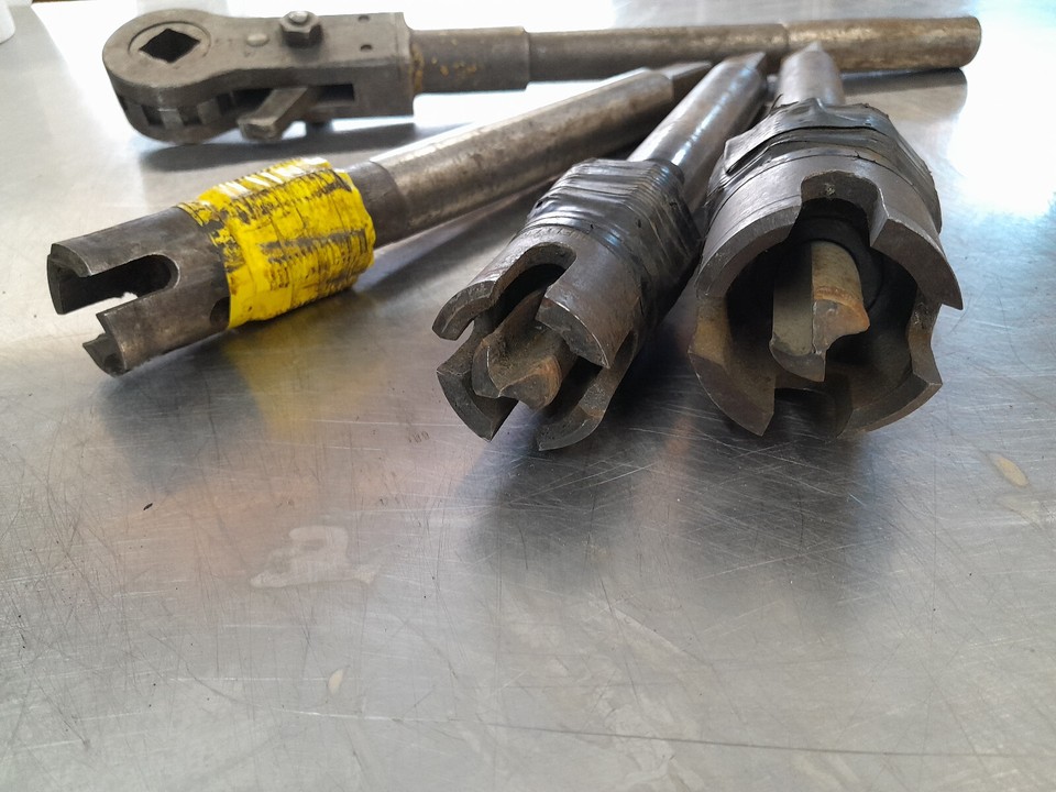 Mueller Drill Tap and Shell Cutter Set 2", 1 1/2", 1 1/4" with Ratchet ...