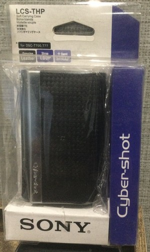 NEW Sony LCS-THP Genuine Leather Soft Carrying Case Black Cybershot ...