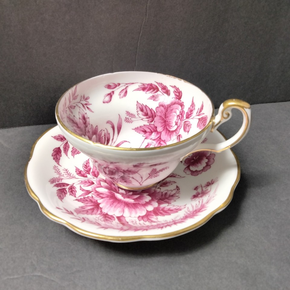 "Peony" EB Foley Tea Cup And Saucer Gold Trimmed Vtg Bone china made in ...