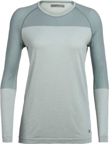 Icebreaker Women Motion Seamless LS Crew Shirt (L) Shale Heather ...