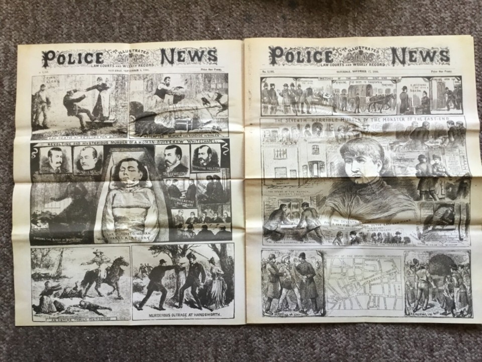 JACK THE RIPPER 1888 POLICE NEWSPAPER *8 PAGES* & POLICE WITNESS ...