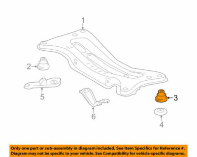 52275-33070 Toyota Cushion, rear suspension member body mounting, rear ...