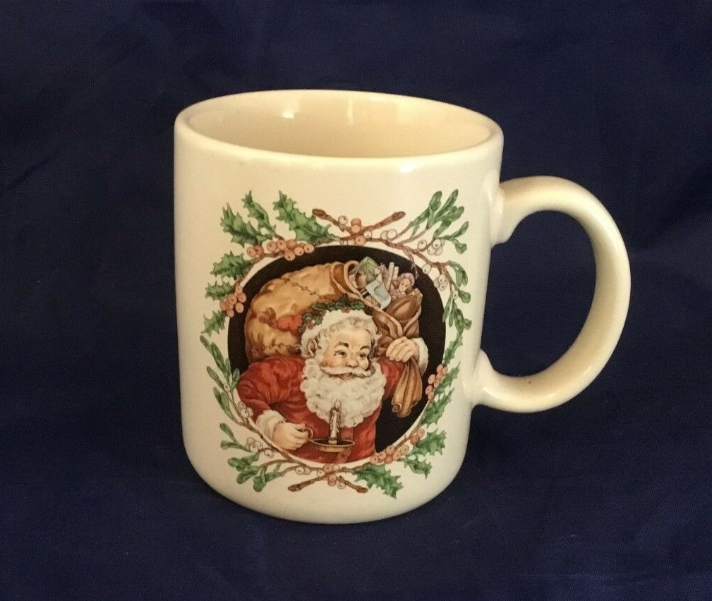 Vintage Hallmark Merry Christmas Santa St. Nick Coffee Mug Cup Made in ...
