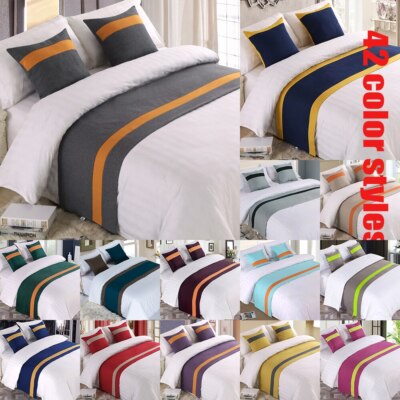 Plain Bed Runner Solid Color Bedding Scarf Bedspreads Protector Home ...