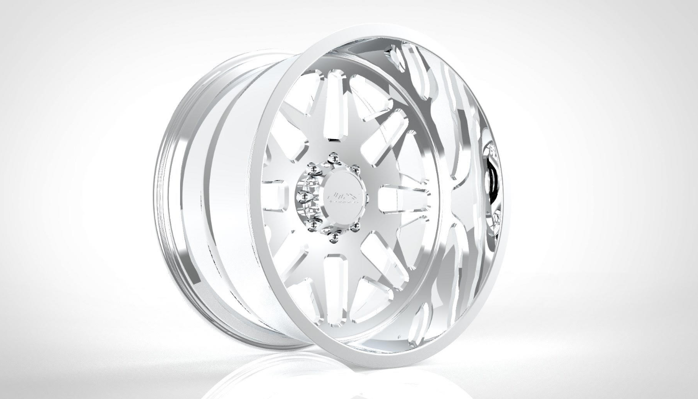 (4) 24x14 JTX Forged Polished Ricochet Wheels For Chevy GMC Ford Dodge ...