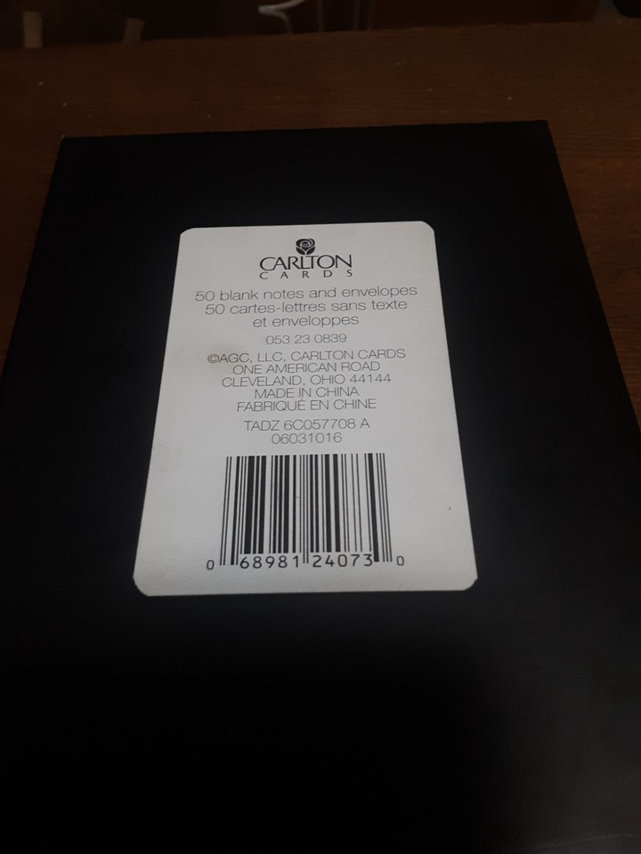 SEALED BOX OF CARLTON CARDS 50 BLANK NOTES AND ENVELOPES SMOKE FREE ...