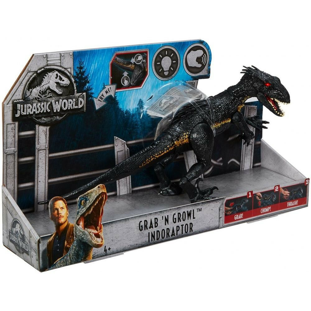 Jurassic World INDORAPTOR Dinosaur 16" GROWLS & EYES LIGHT UP RED ...
