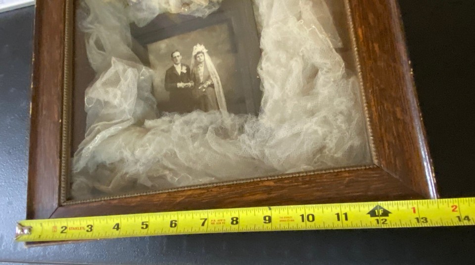 Antique Victorian Mourning Wedding Custom Shadow Box Ornate Wood Frame ...