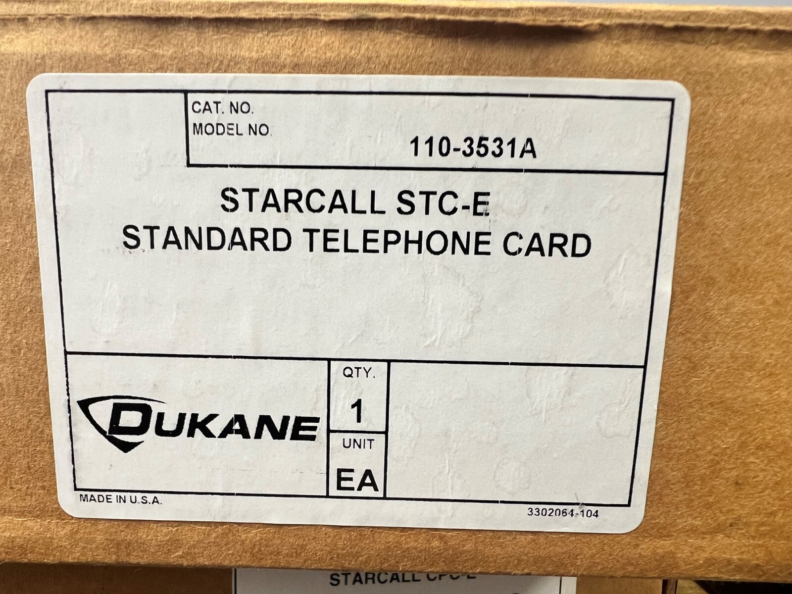 Dukane 110-3531A STC-E EXPANDED STD. TEL CARD | eBay