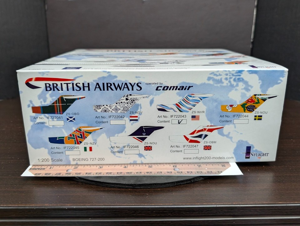 1/200 BRITISH AIRWAYS / COMAIR BOEING 727-200 USA COLORS ZS-NVR ...