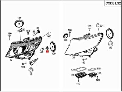 Genuine MERCEDES 906 W447 5-t Box 906 Bus Lamp holder 906826028264 | eBay