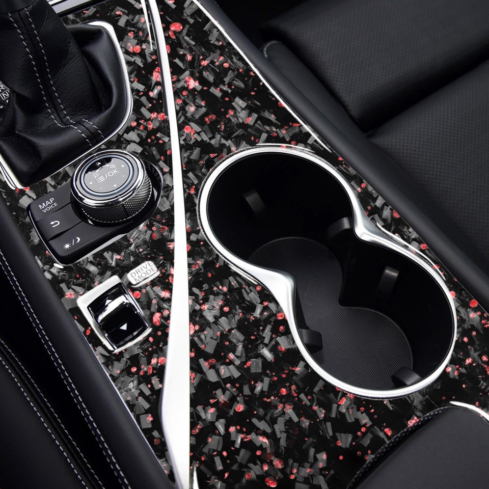 Genuine Carbon Fiber Gear Shift Lever Panel Trim Kit For INFINITI 2014 ...