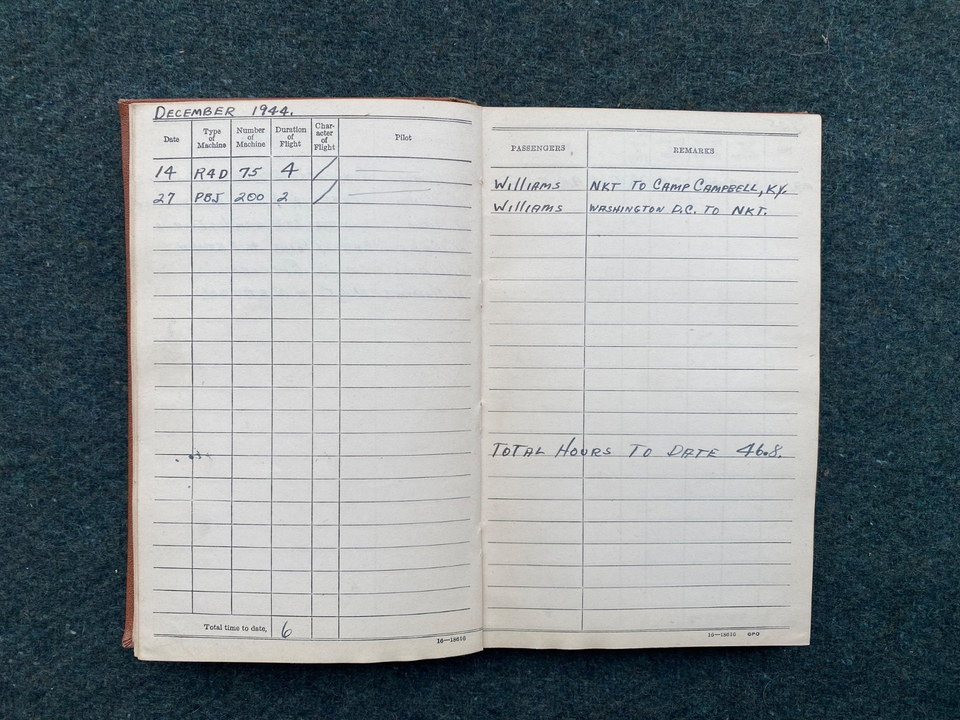 Original WW2 USMC Fleet Marine Aviators Flight Log Book SBD5 Dauntless ...