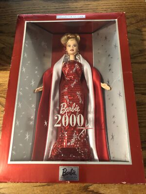 BARBIE 2000 Collector Edition Doll 27409 Blonde Sparkly Red Gown ...
