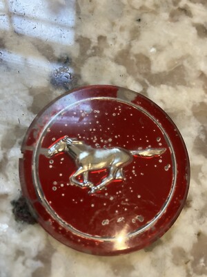 (1) OEM vintage Ford Mustang red wheel center cap insert | eBay