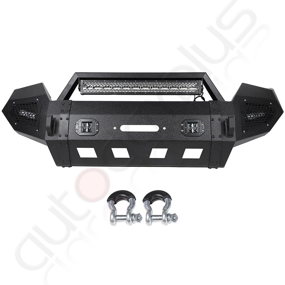 Complete Steel Front Bumper Assembly with Led Lights For Toyota Tacoma ...