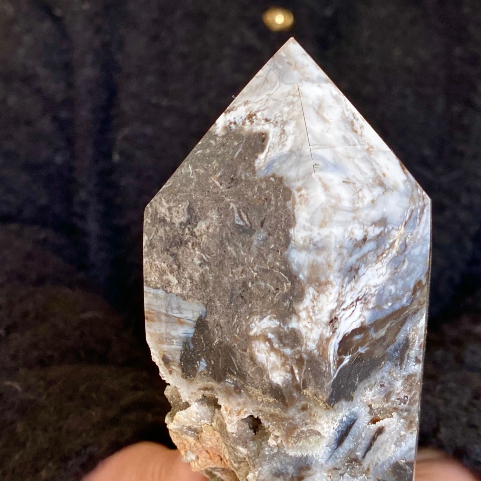 1.33LB Natural Sphalerite crystal pillar ore Obelisk quartz rod cave ...