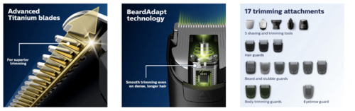 Philips Norelco Multigroom 9000 Prestige All-in-One Trimmer MG9730/40 ...