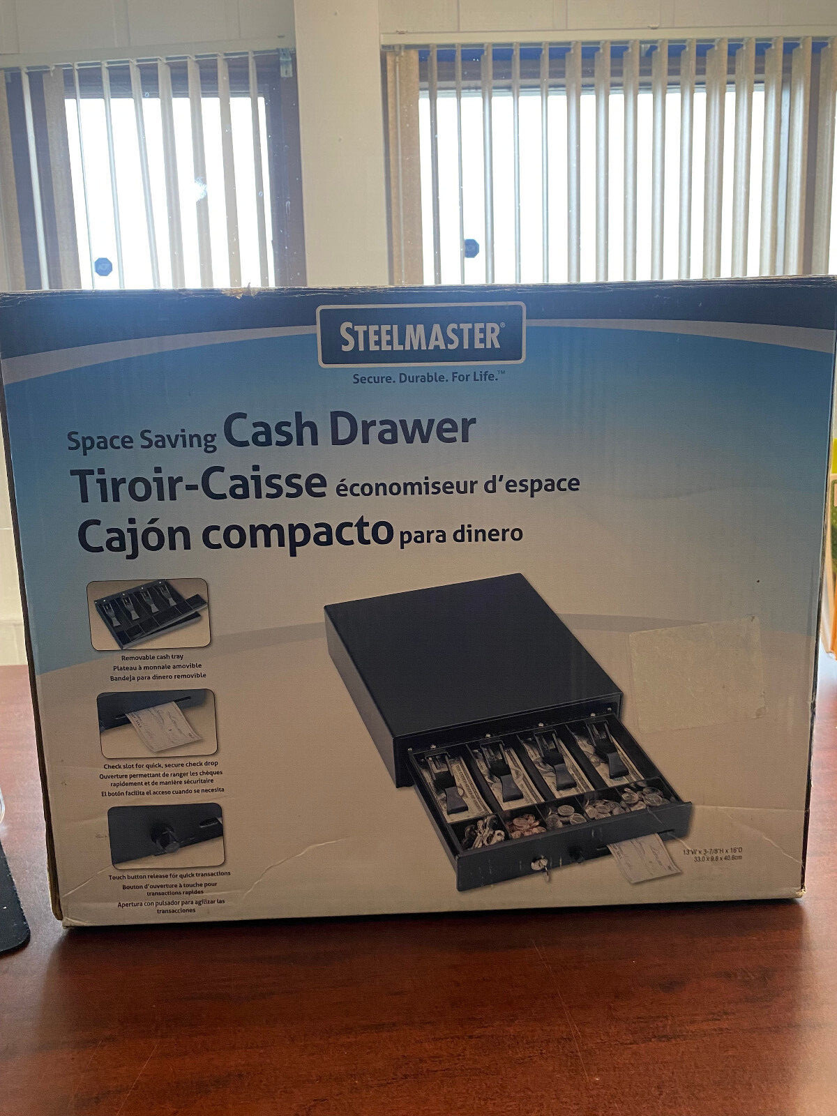 NEW Steelmaster Compact Cash Drawer w/ Removable Cash Tray, Check Slot ...