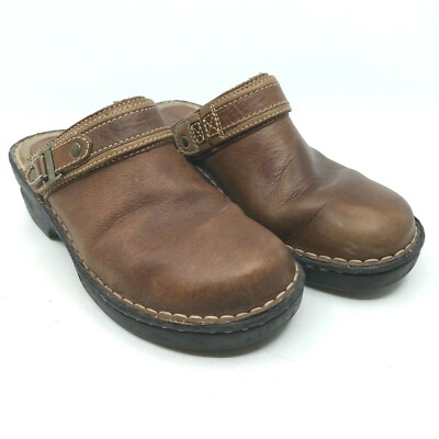 Browns Landing Women's Size 8 M Clogs Shoes Brown Leather Wedge Slip-On ...