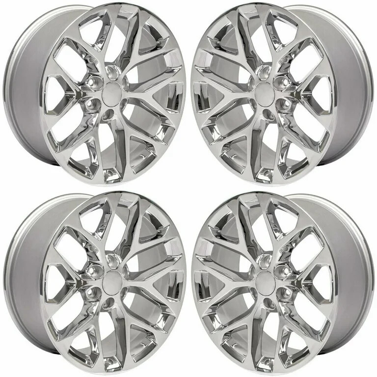 4 - 22" Chrome Snowflake Wheels Rims For Chevy Silverado Suburban Tahoe ...