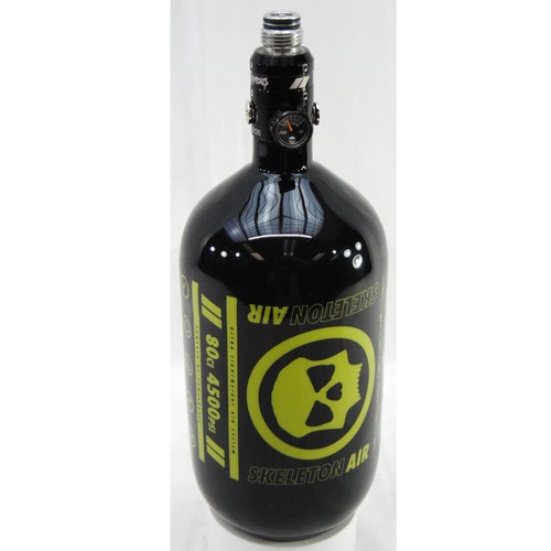 Used Infamous Paintball Skeleton Air 80ci/4500psi HPA Tank - Black/Lime ...