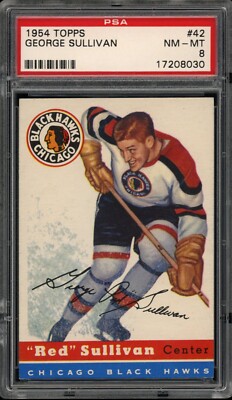 George Sullivan 1954 Topps Hockey Card #42 PSA 8 | eBay
