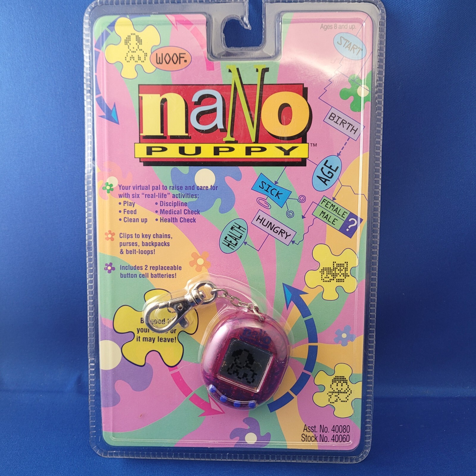 NEW VTG Playmates Nano Puppy Electronic Digital Handheld Toy Game Pink ...