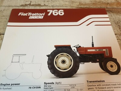 1982 FIAT 766 TRACTOR Original Spec Sheet | eBay Australia