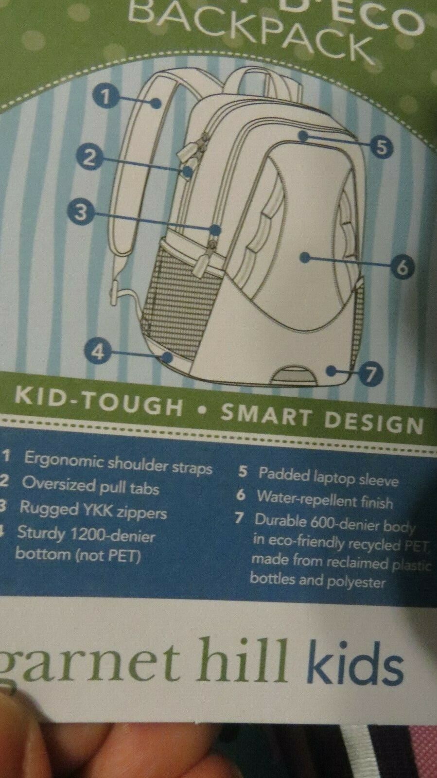 Garnet Hill Flower LARGE BACKPACK Floral feather art BAG school girl ...