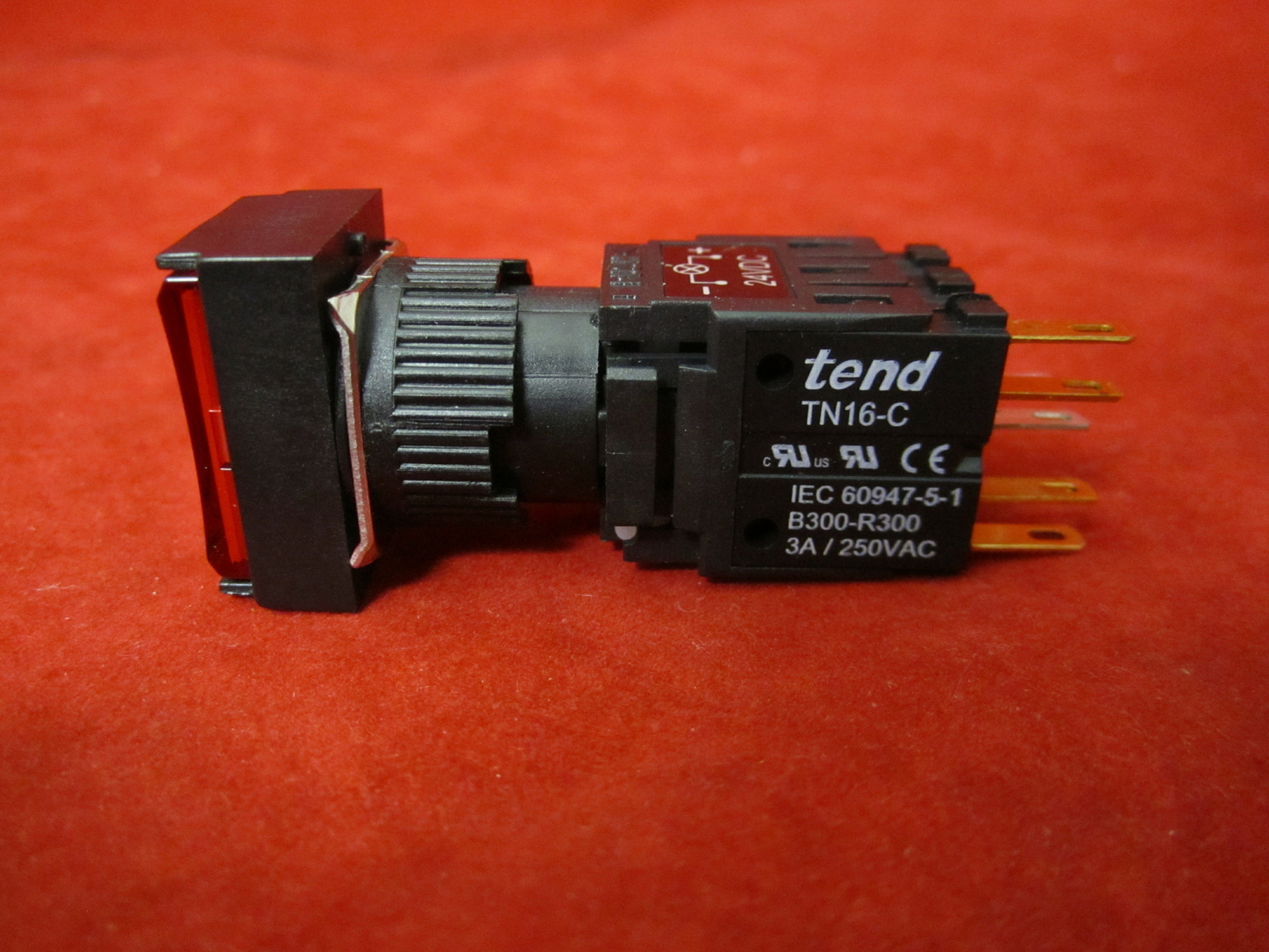 TEND TN16-MLL47R1 Rectangular Illuminated Push Button (Momentary) (Red ...