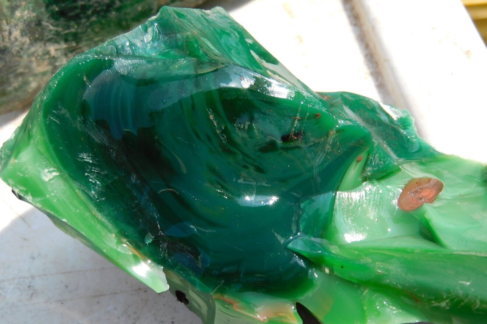 9.8oz Light/Dark Green Pretty Antique Recycled Slag Glass from ...