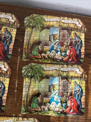 1940 Reproducta Inc Christmas Card Nativity Manger Scene Fold Out 3D ...