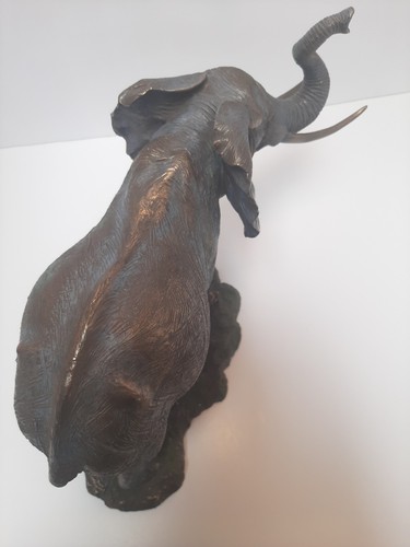 LARGE VERONESE CAST RESIN AFRICAN ELEPHANT BRONZE-TYPE STATUE ...