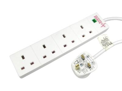 5 Metres 4 Way Mains Extension Block With Surge Protection | eBay UK