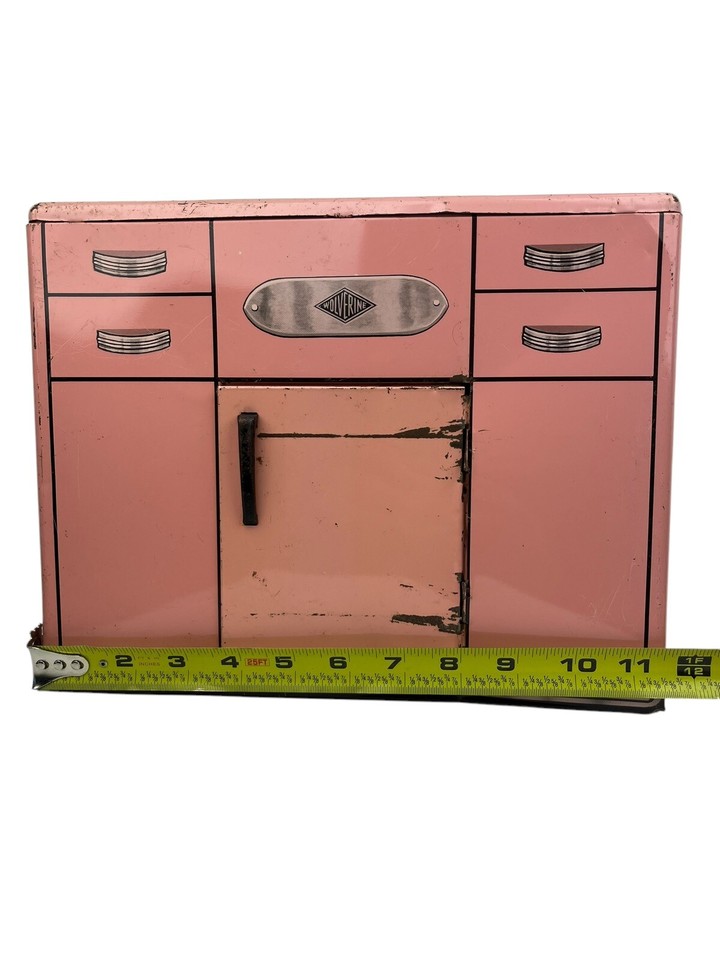 Pink 50s Wolverine MidCentury Vintage Tin Toy Kitchen Sink Appliance ...