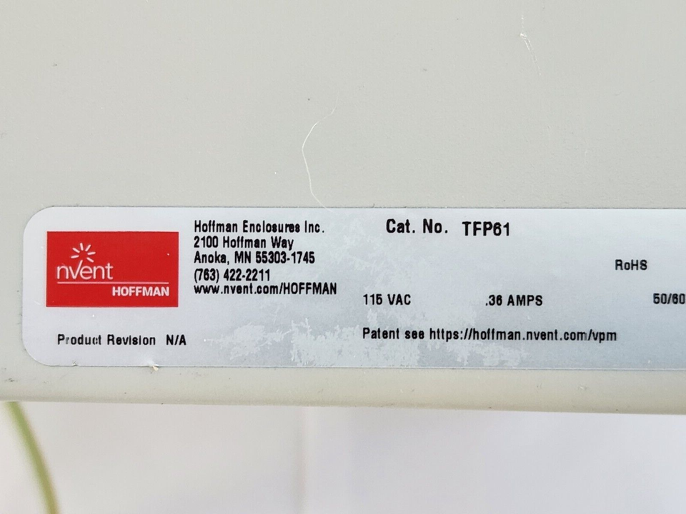 HOFFMAN TFP61UL12 COOLING FAN 115 VAC W/ EXHAUST GRILLE TEP6 W/ T-STAT ...
