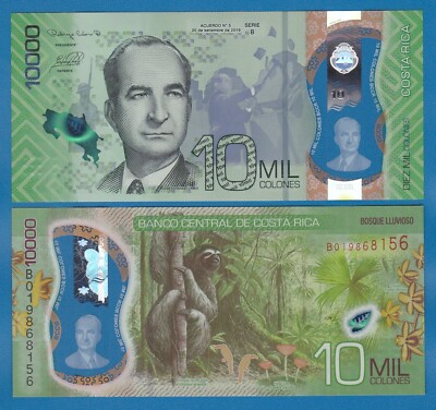 Costa Rica 10000 Colones P 283 2019 Polymer UNC 10 MIL 10,000 | eBay