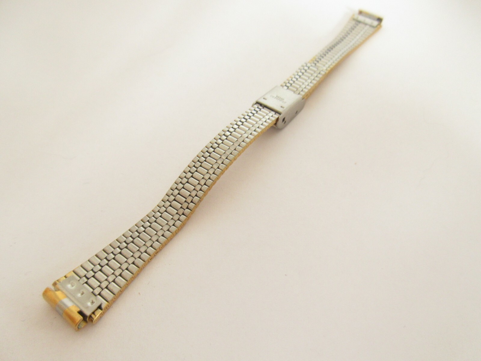 Two Tone Silver Stainless Steel 10mm Watch Strap Adjustable Sliding ...