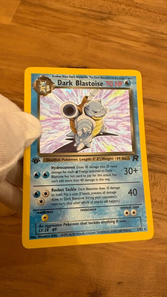 Dark Blastoise 1st Edition Holo - Pokemon Team Rocket Set 2000 - 3/82 ...