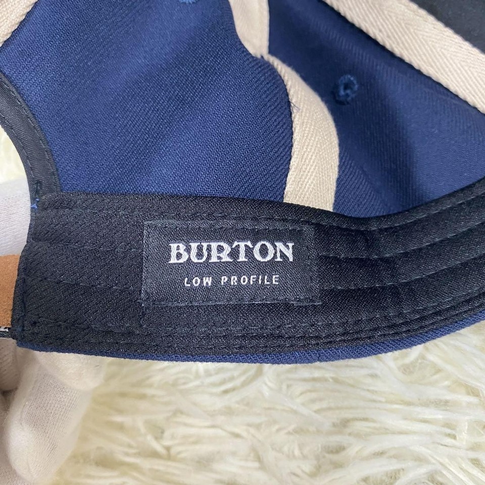 Good Burton cap baseball cap logo navy camel leather | eBay