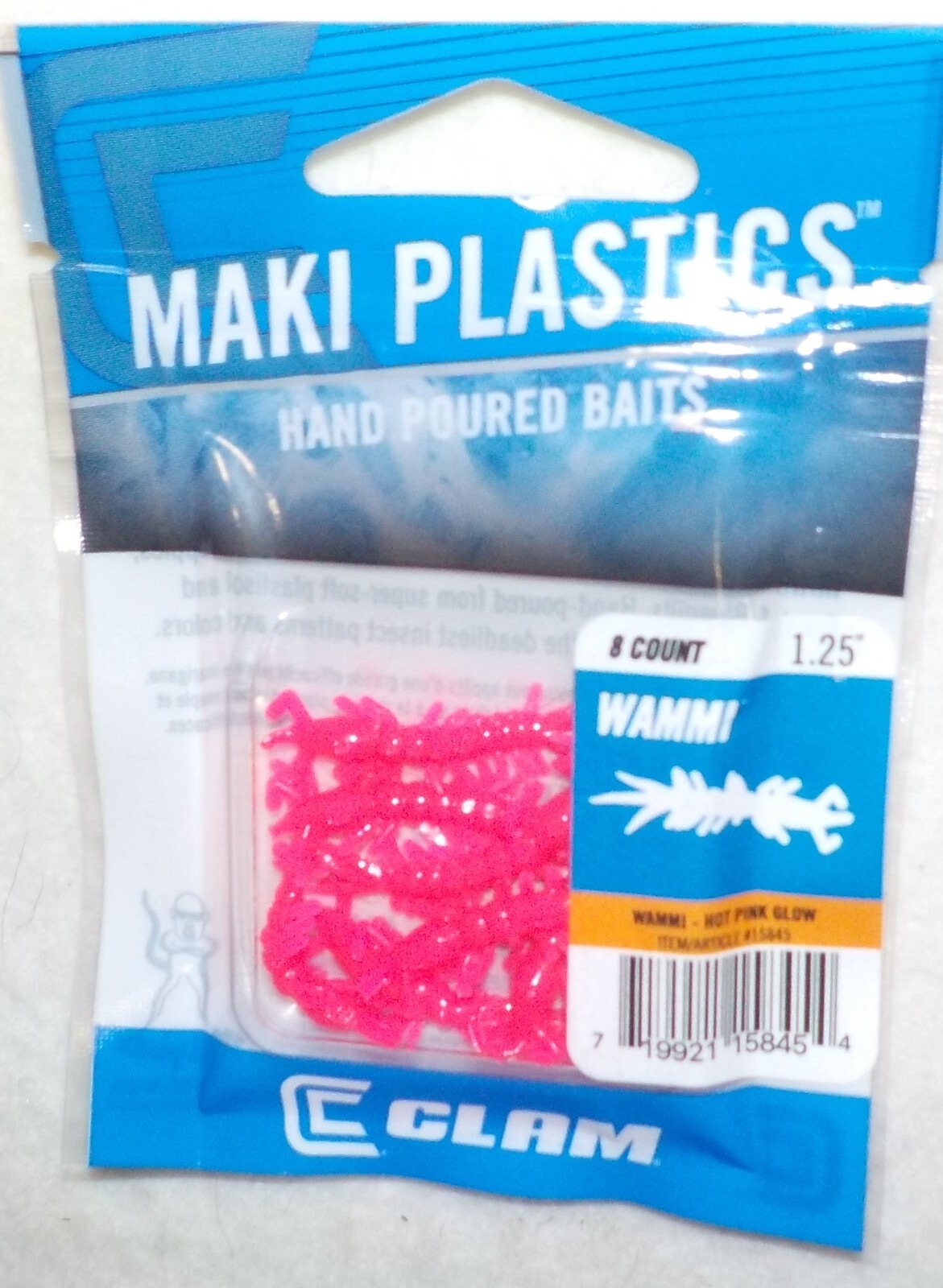 1.25" CLAM MAKI WAMMI CRAPPIE BLUEGILL PERCH ICE FISHING PLASTIC LURE ...